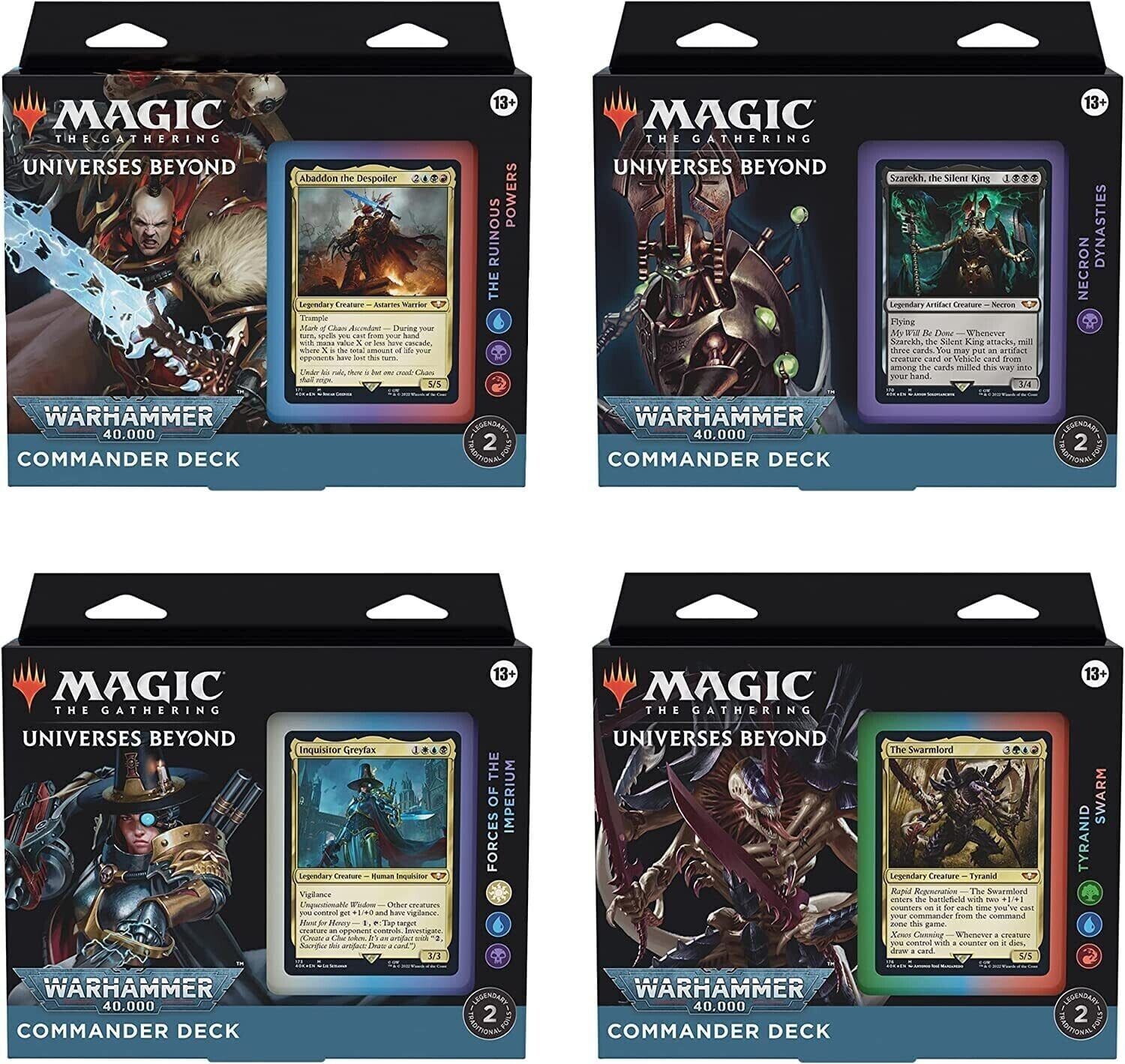 MTG Universes Beyond: Warhammer 40,000 (Set of 4) Commander Decks ...